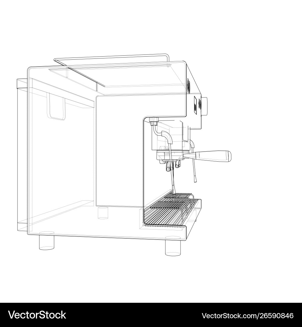 Outline coffee machine Royalty Free Vector Image