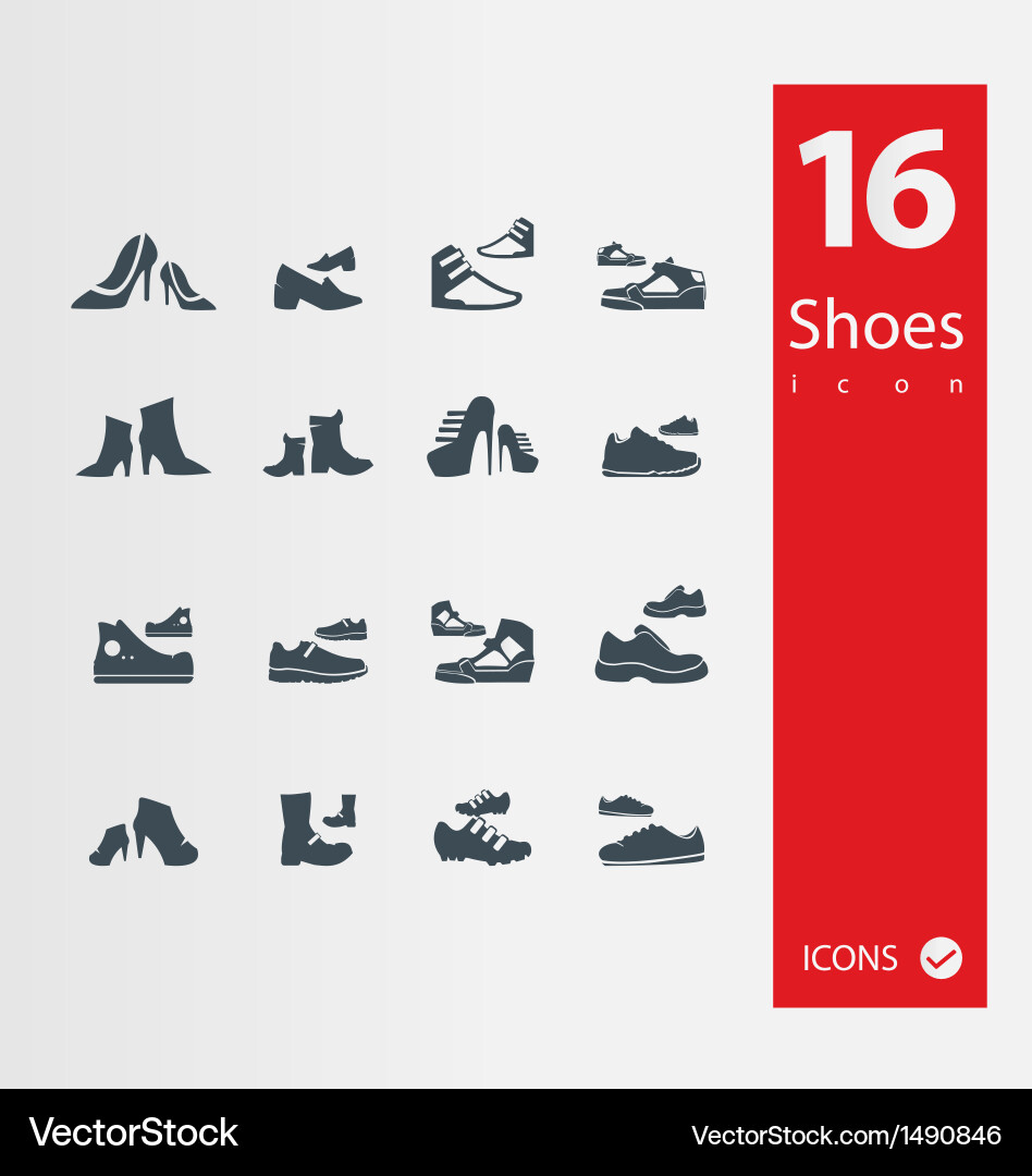 Shoes icons Royalty Free Vector Image - VectorStock