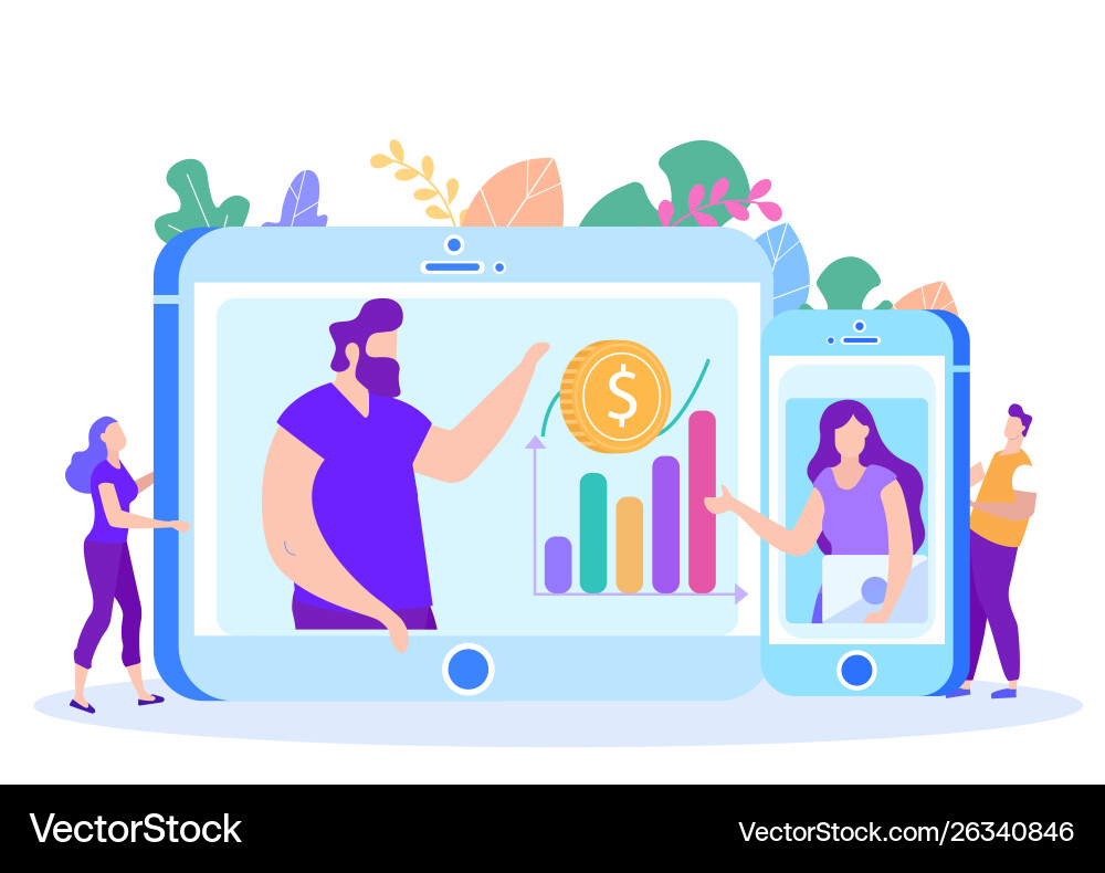 Student and teacher communication online Vector Image