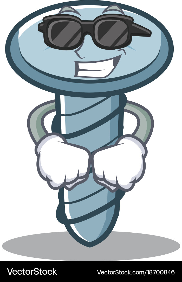 Super cool screw character cartoon style Vector Image