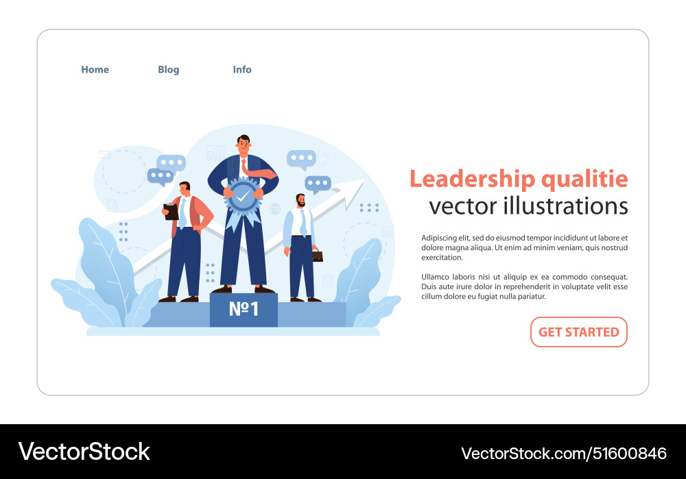 Visualization of leader qualities portraying Vector Image