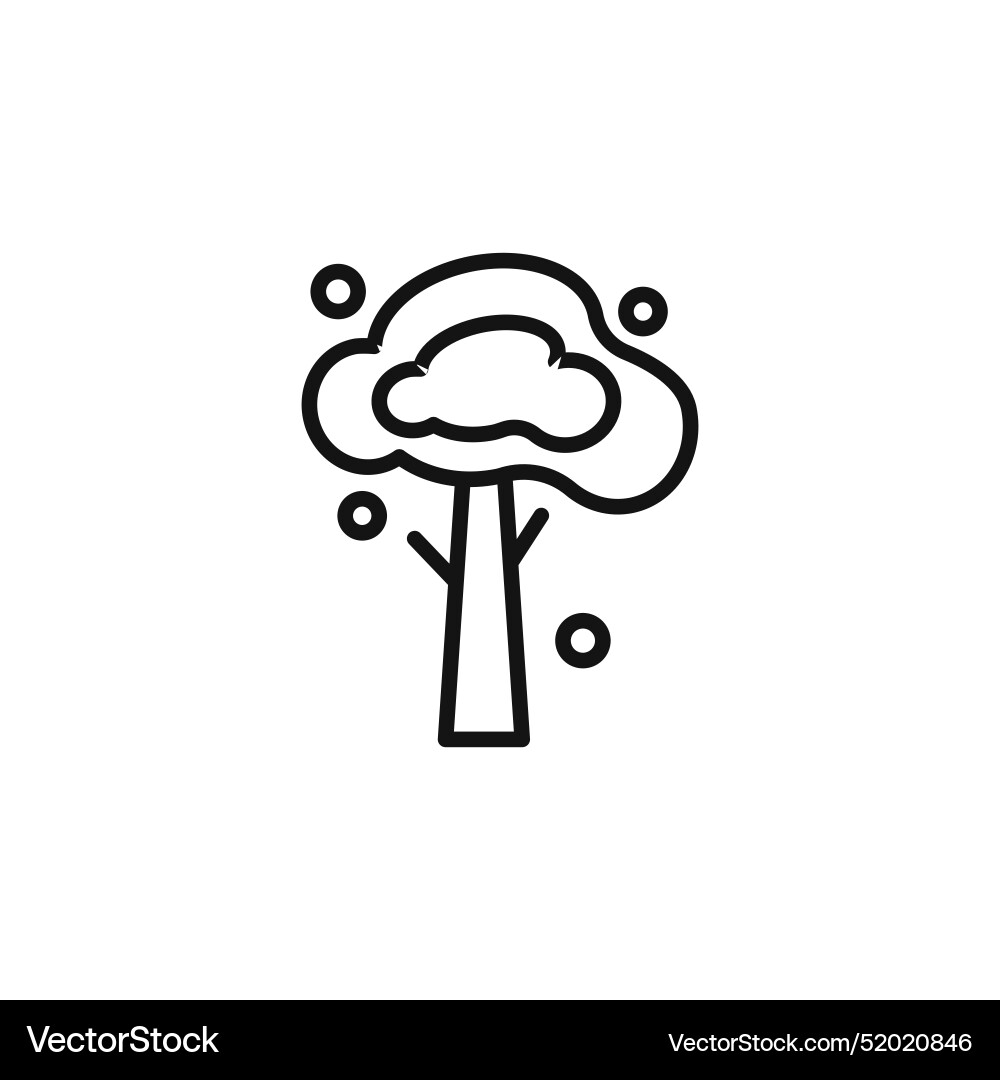 Winter tree icon outline collection in black Vector Image