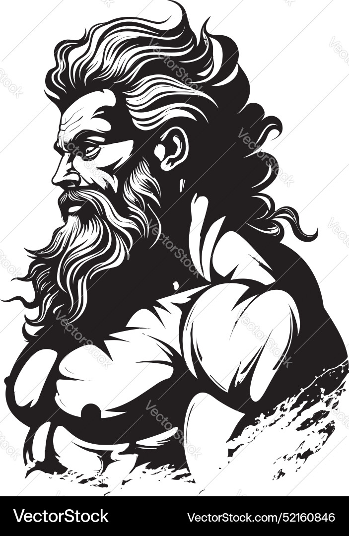 Zeuss gym logo design with thunder god lightning Vector Image
