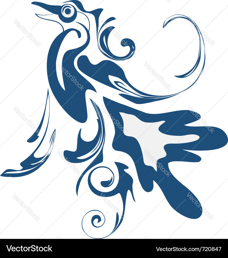 Abstract blue bird Royalty Free Vector Image - VectorStock