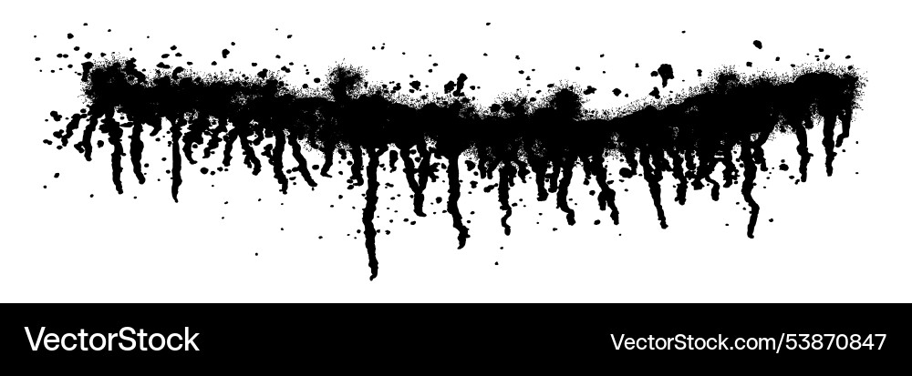 Black brush stroke made with spray drips Vector Image