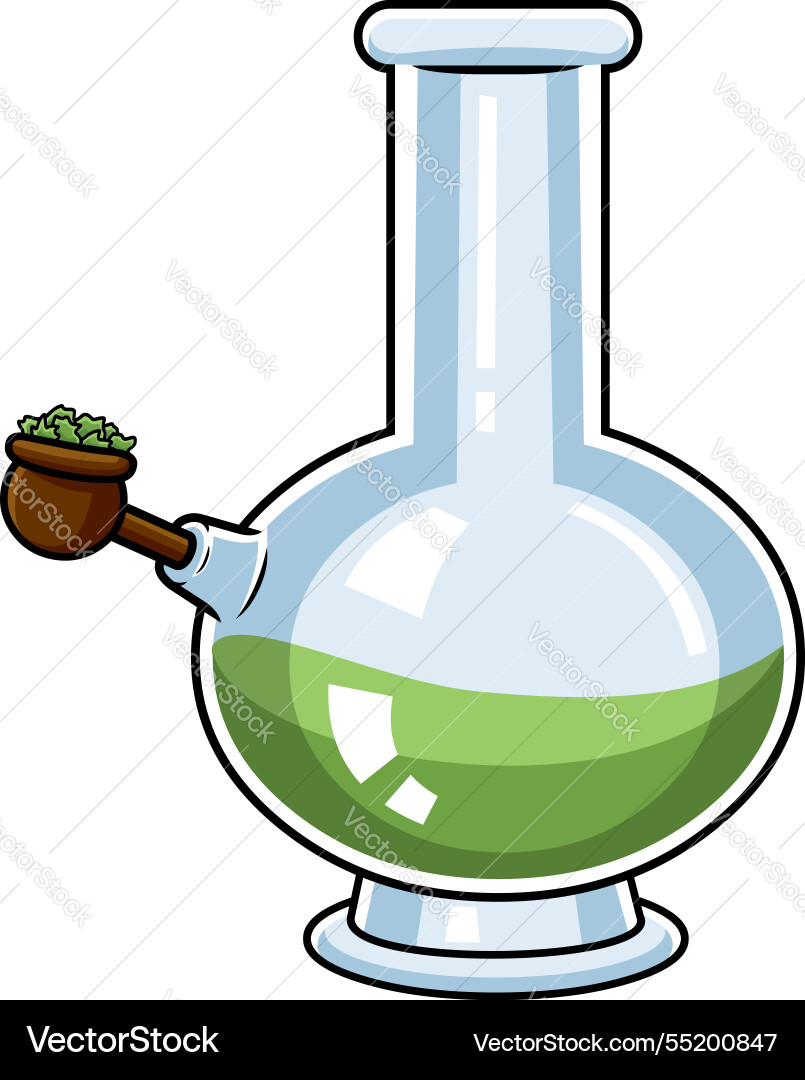 Cartoon marijuana bong for smoking Royalty Free Vector Image