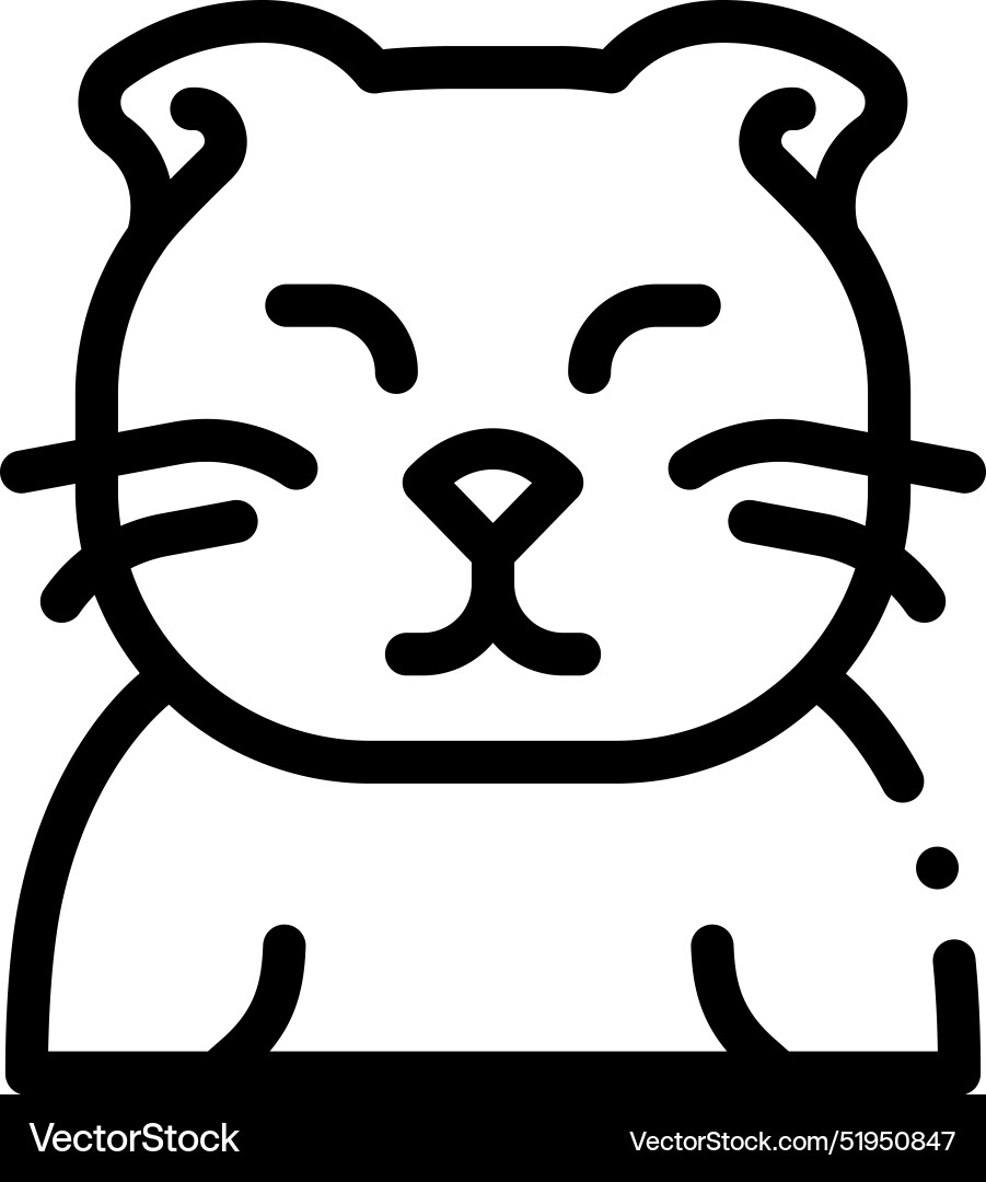 Cat icon thin linear style design isolated on Vector Image