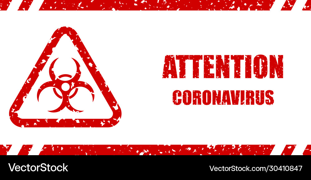 Coronavirus warning sign Royalty Free Vector Image
