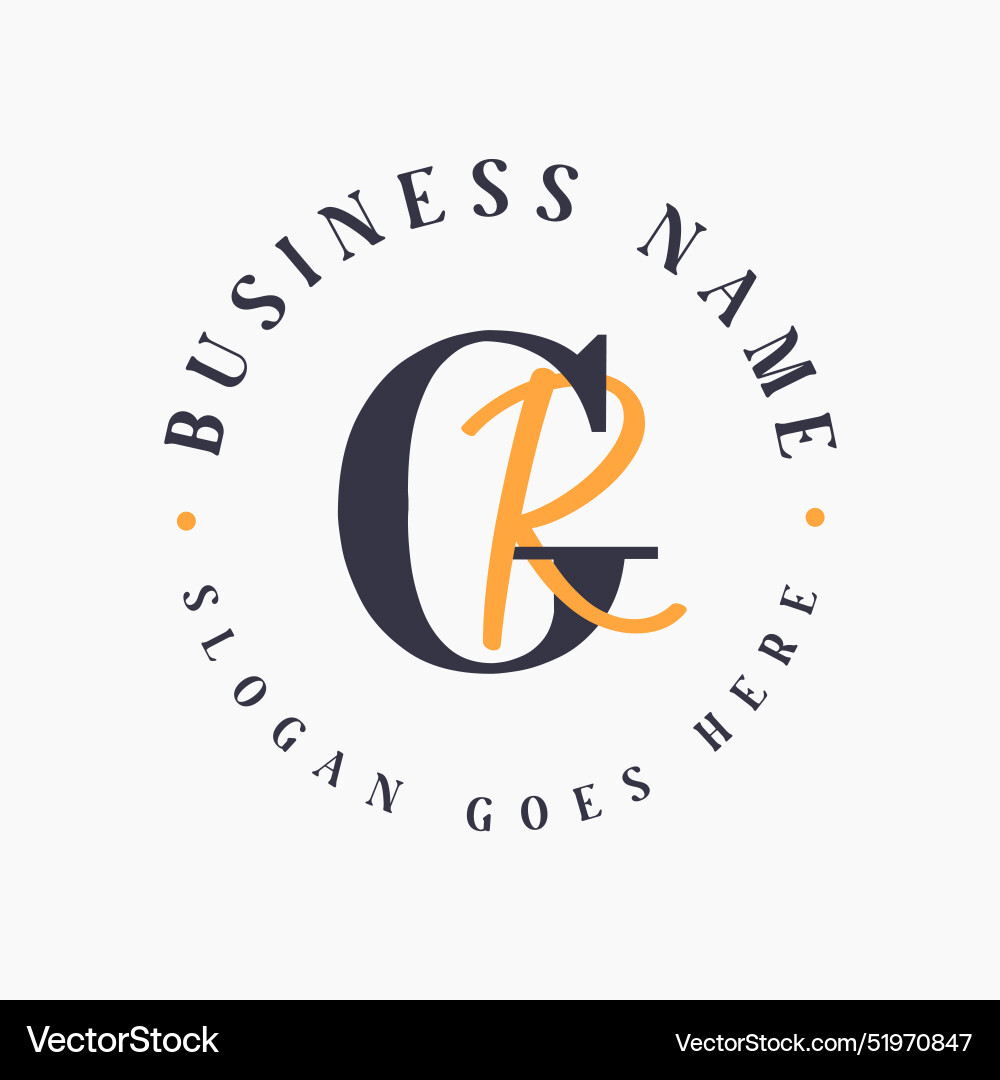 Elegant letter gr initials logo for corporate Vector Image