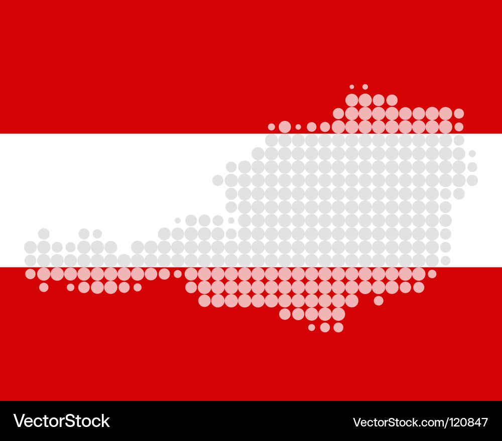 Map and flag of austria Royalty Free Vector Image