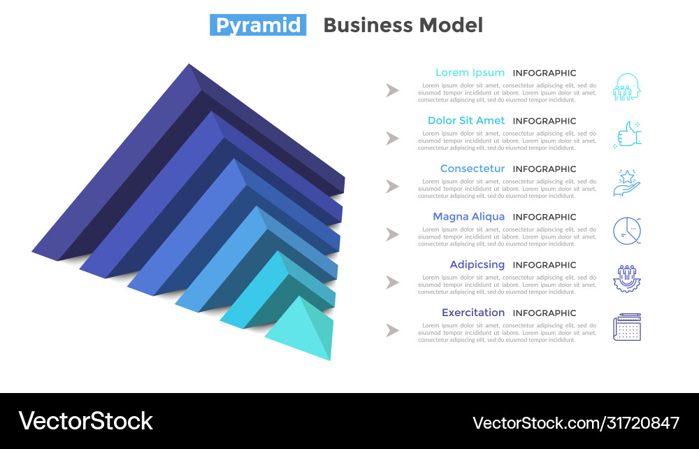 Pyramid Infographic Template Royalty Free Vector Image