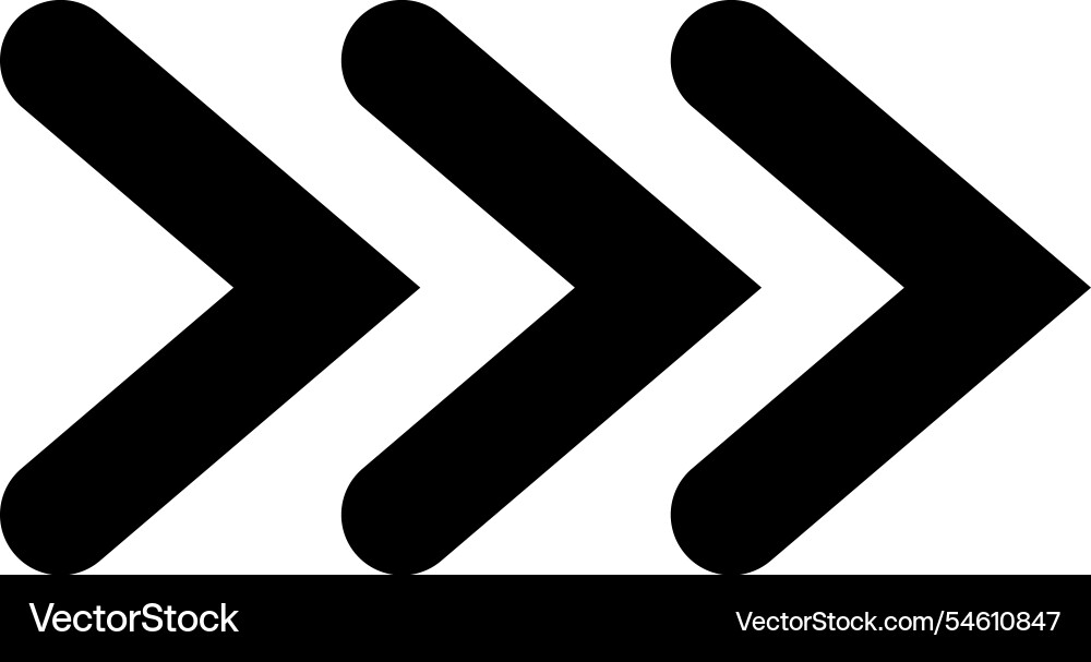 Three bold black arrows pointing right against a Vector Image