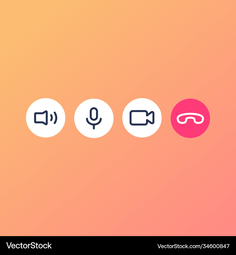 Video call icon conference on mobile Royalty Free Vector
