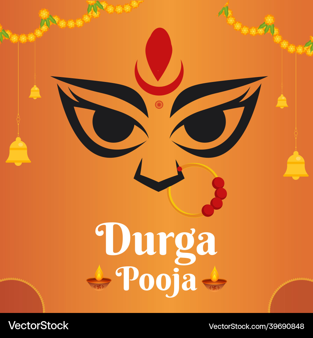 Banner design of durga pooja Royalty Free Vector Image