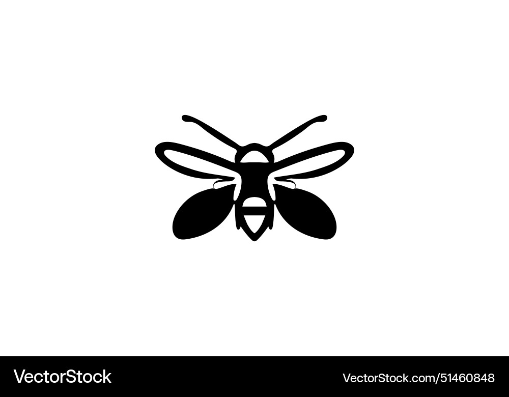Beautiful minimal style black wasp icon design Vector Image