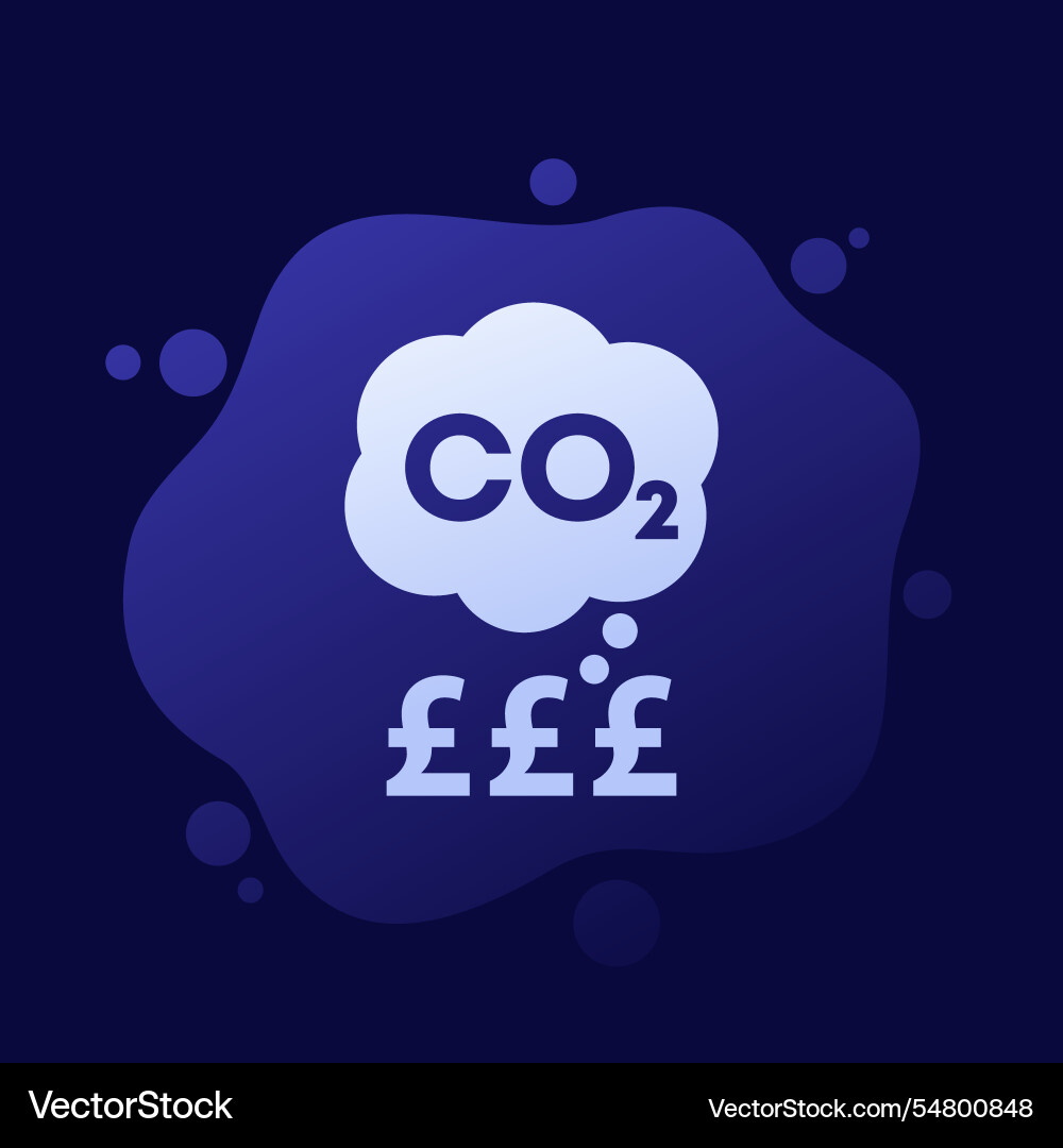 Carbon emissions cost icon co2 gas price Vector Image Carbon emissions cost icon co2 gas price Vector Image
