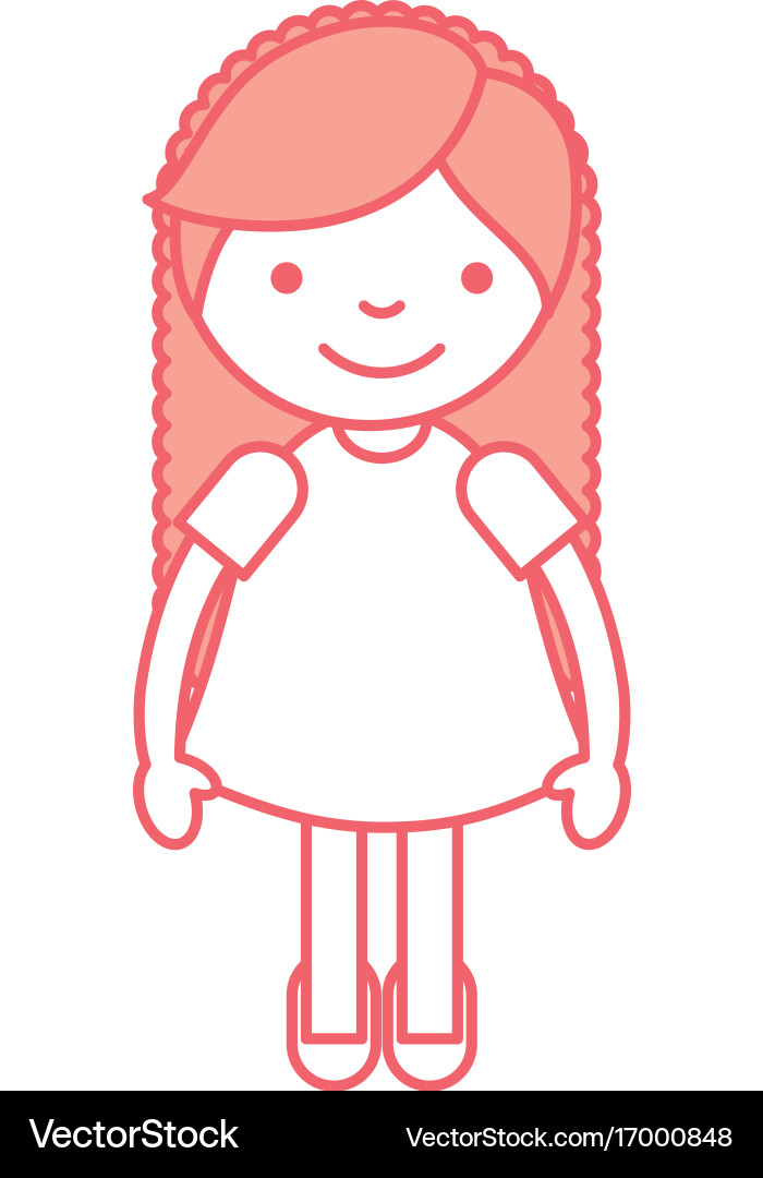 Cute little girl character Royalty Free Vector Image