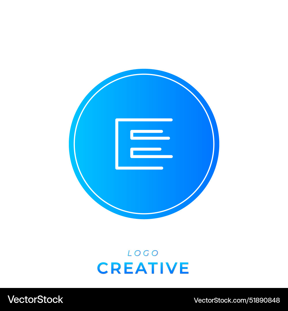 E creative logo design minimal clad Royalty Free Vector
