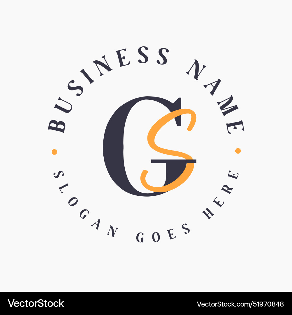 Elegant letter gs initials logo for corporate Vector Image