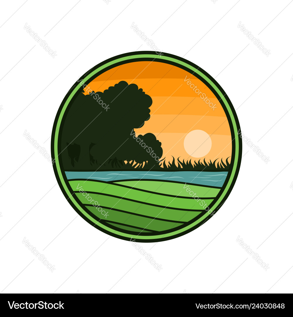 Farm circle logo Royalty Free Vector Image - VectorStock