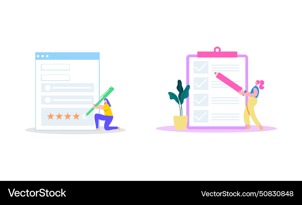 Feedback and review concept Royalty Free Vector Image