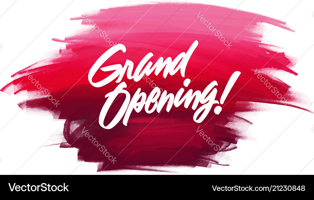 Grand Opening Brush Lettering Royalty Free Vector Image