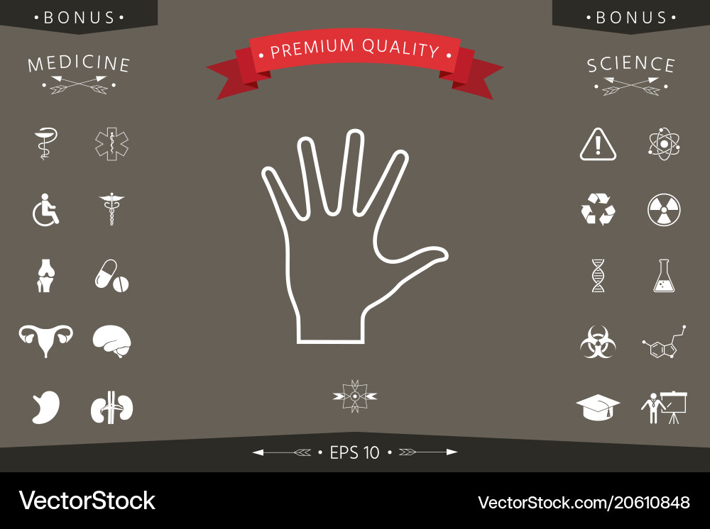 Helping hand - line icon Royalty Free Vector Image