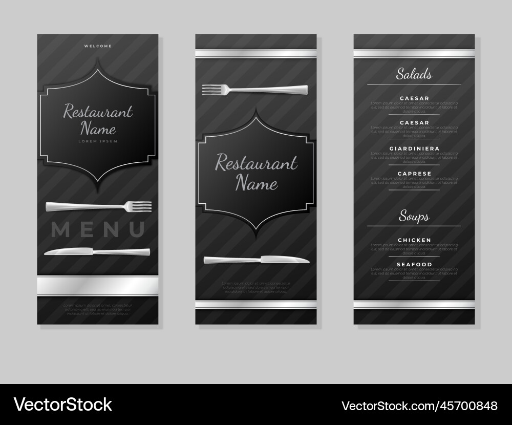 Luxury food menu design restaurant brochure cover Vector Image