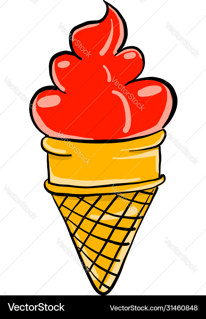 Red ice cream on white background Royalty Free Vector Image