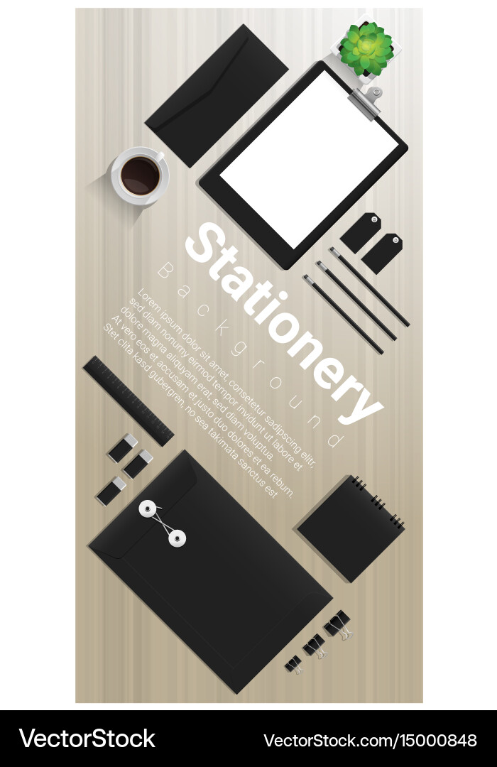 Stationery background with office equipment Vector Image