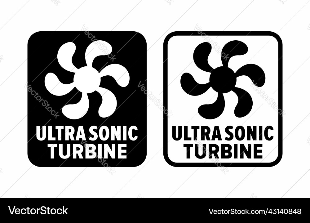Ultra sonic turbine information sign Royalty Free Vector