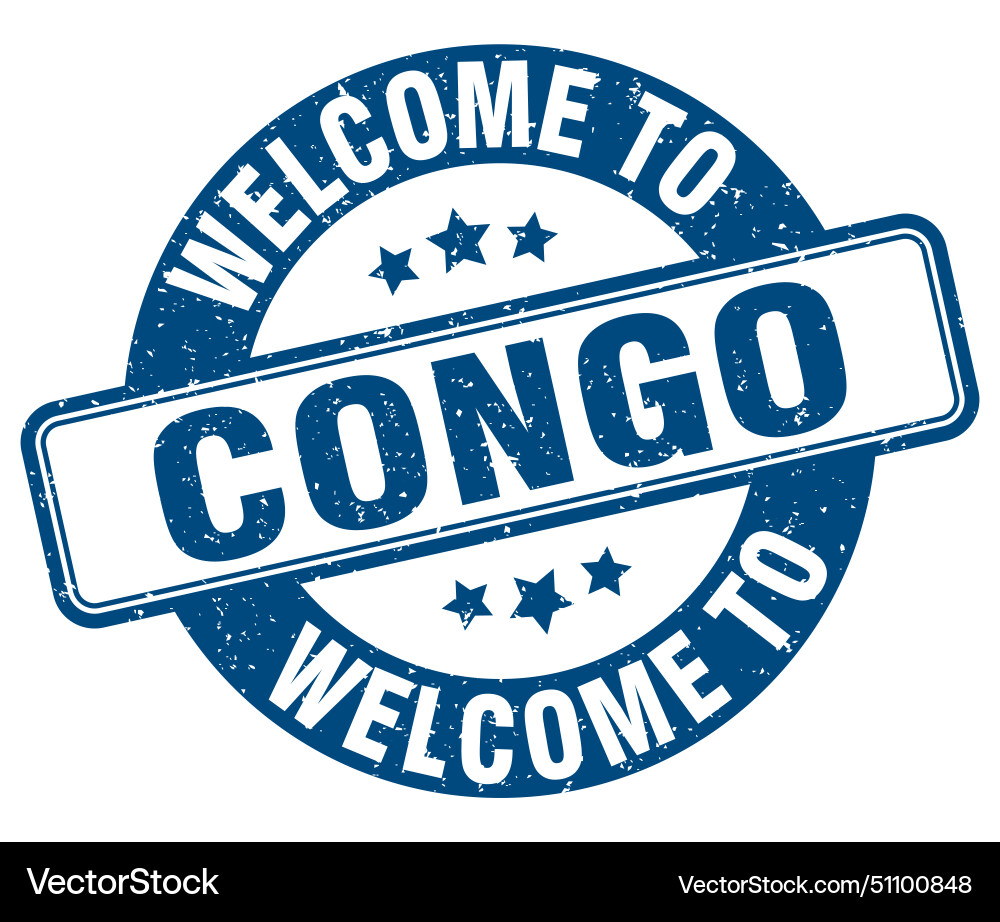 Welcome to congo stamp round sign Royalty Free Vector Image