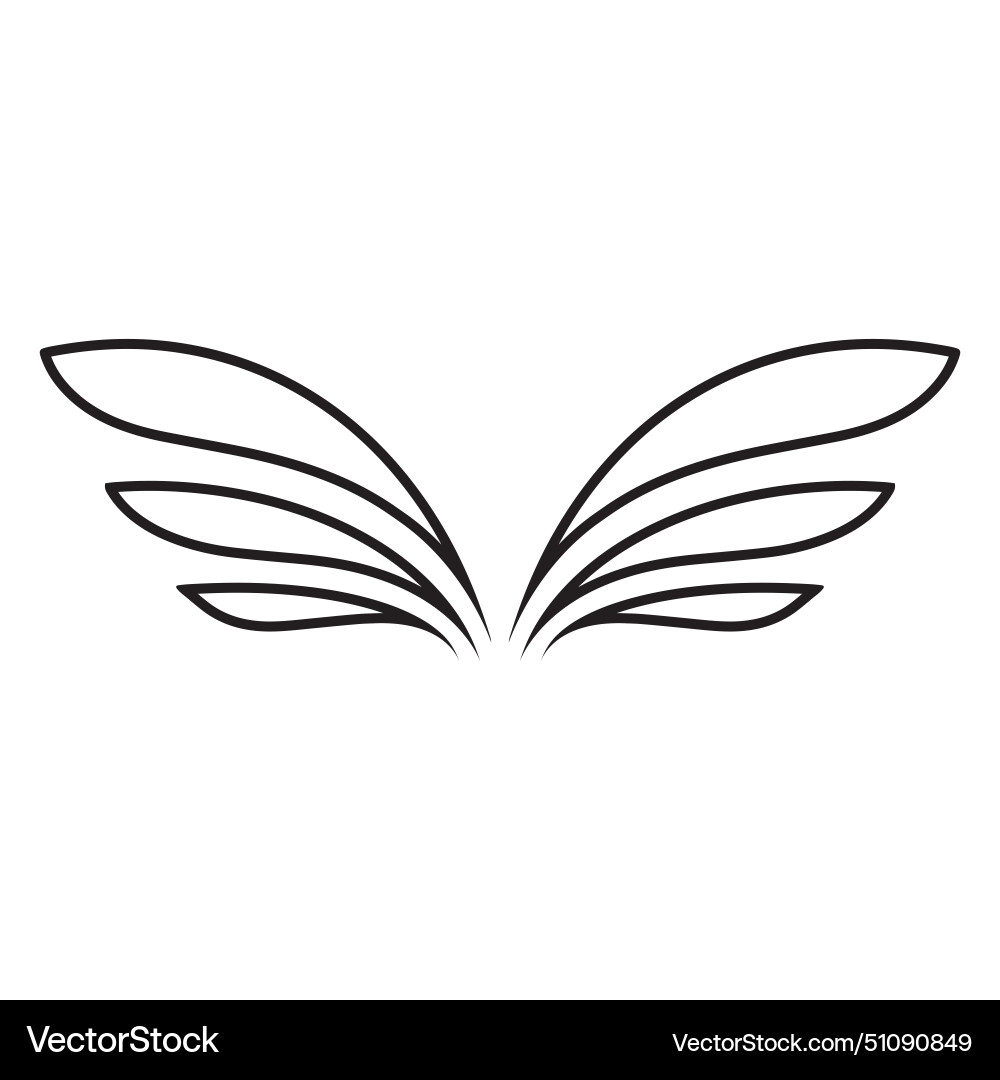 A stylized pair of wings in black and white Vector Image