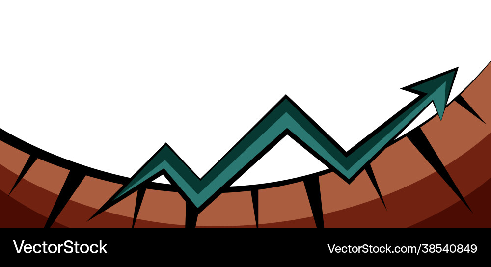 Abstract graph presenting progress moving forward Vector Image