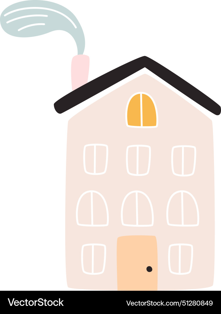 Abstract house with chimney Royalty Free Vector Image