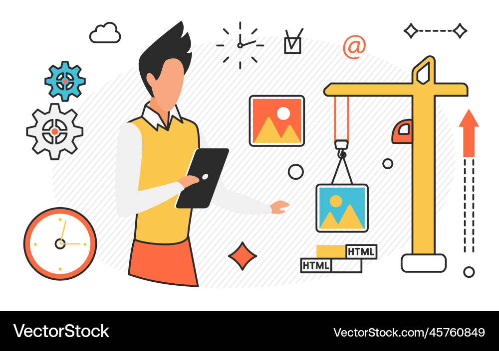 Application building developer Royalty Free Vector Image