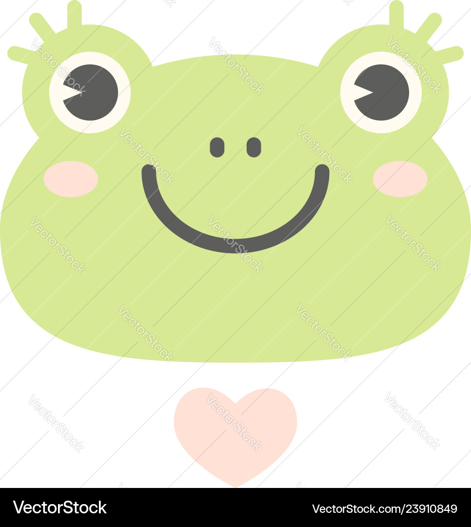 Cute flat frog logo or icon Royalty Free Vector Image