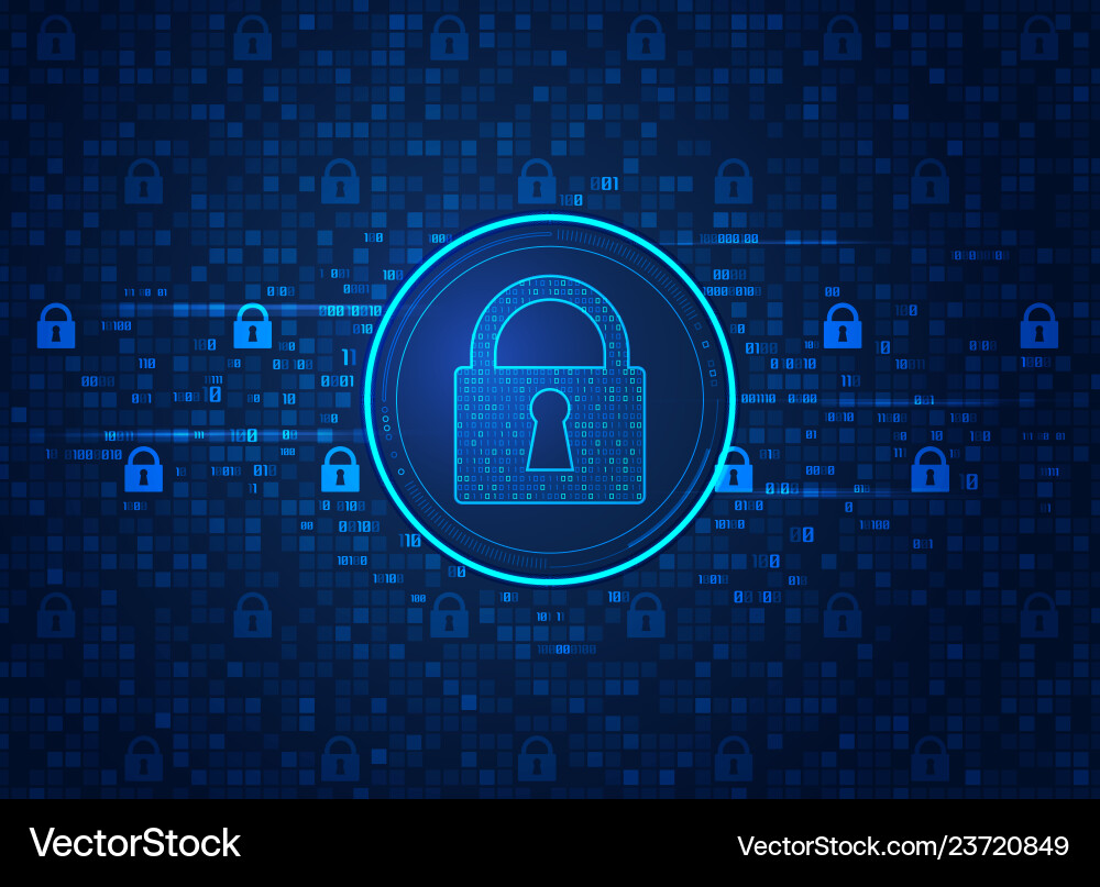Cyber lock Royalty Free Vector Image - VectorStock