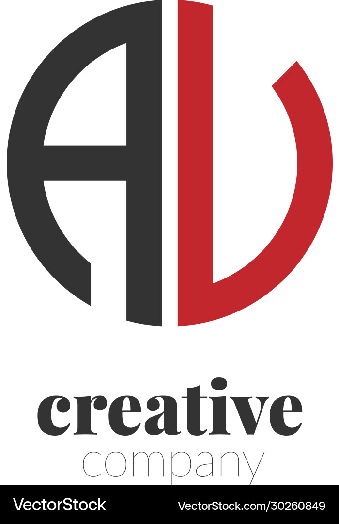 Elegant Circle 'Au' Logo Royalty Free Vector Image