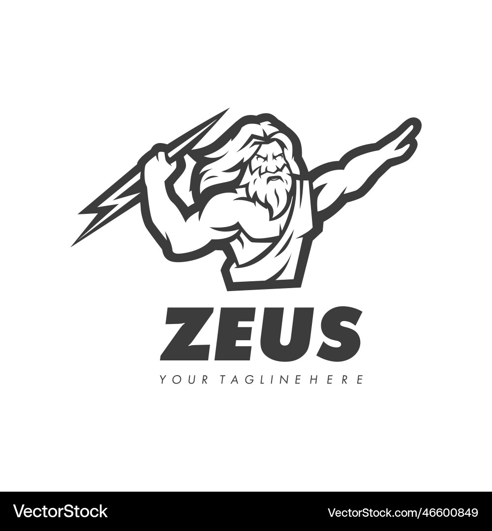 God zeus holding lightning Royalty Free Vector Image