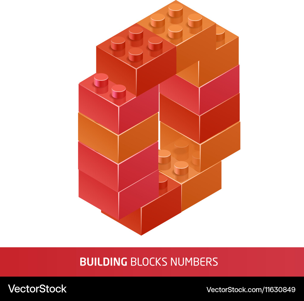 Isometric Building Blocks Royalty Free Vector Image