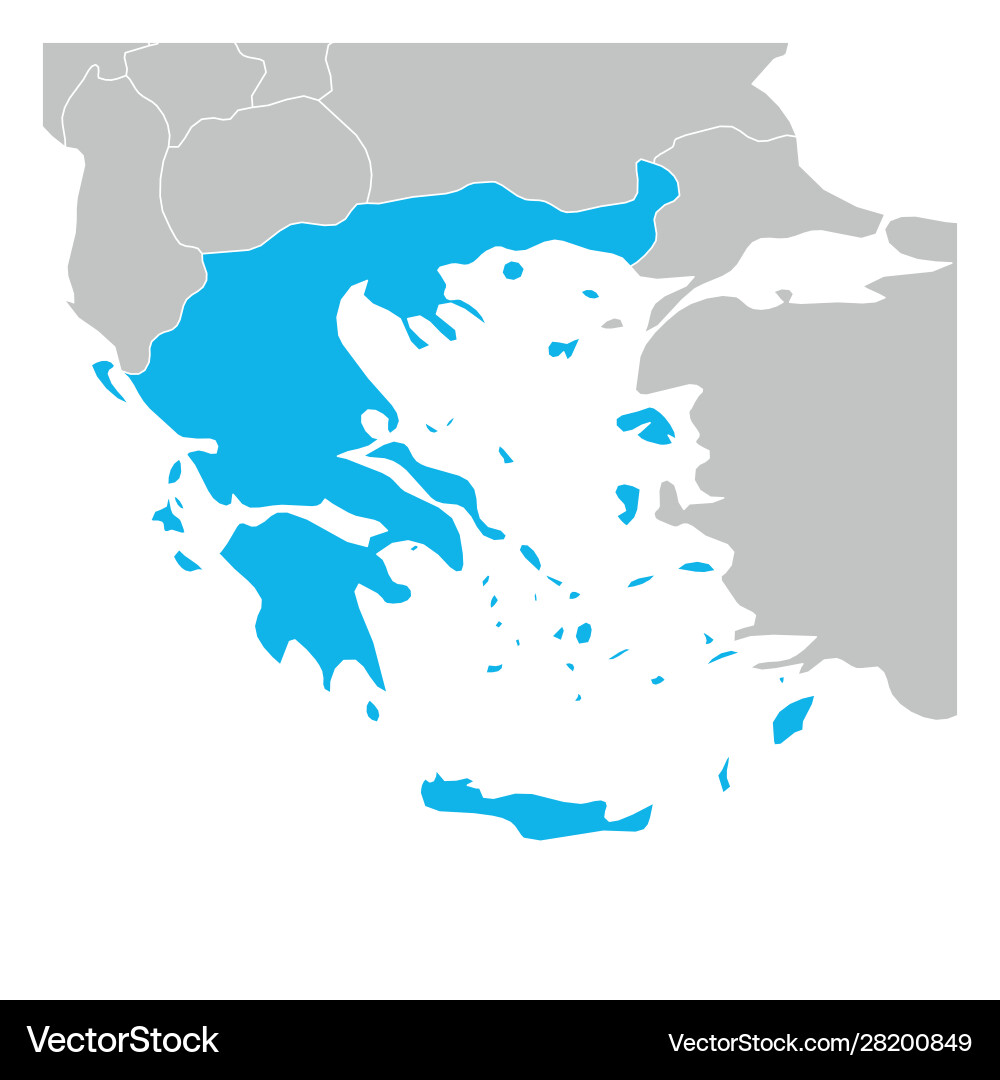 Map greece green highlighted with neighbor Vector Image