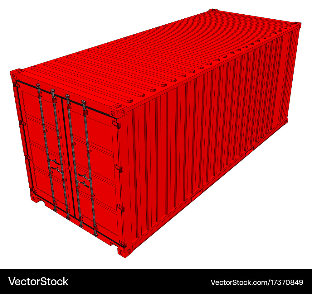 Red cargo container Royalty Free Vector Image - VectorStock