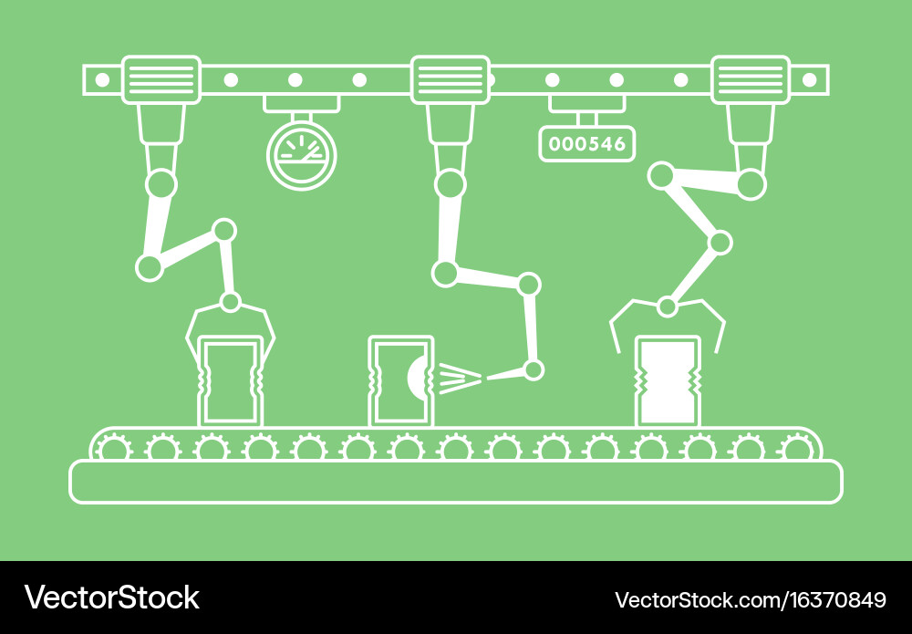 Robotic Assembly Line Royalty Free Vector Image