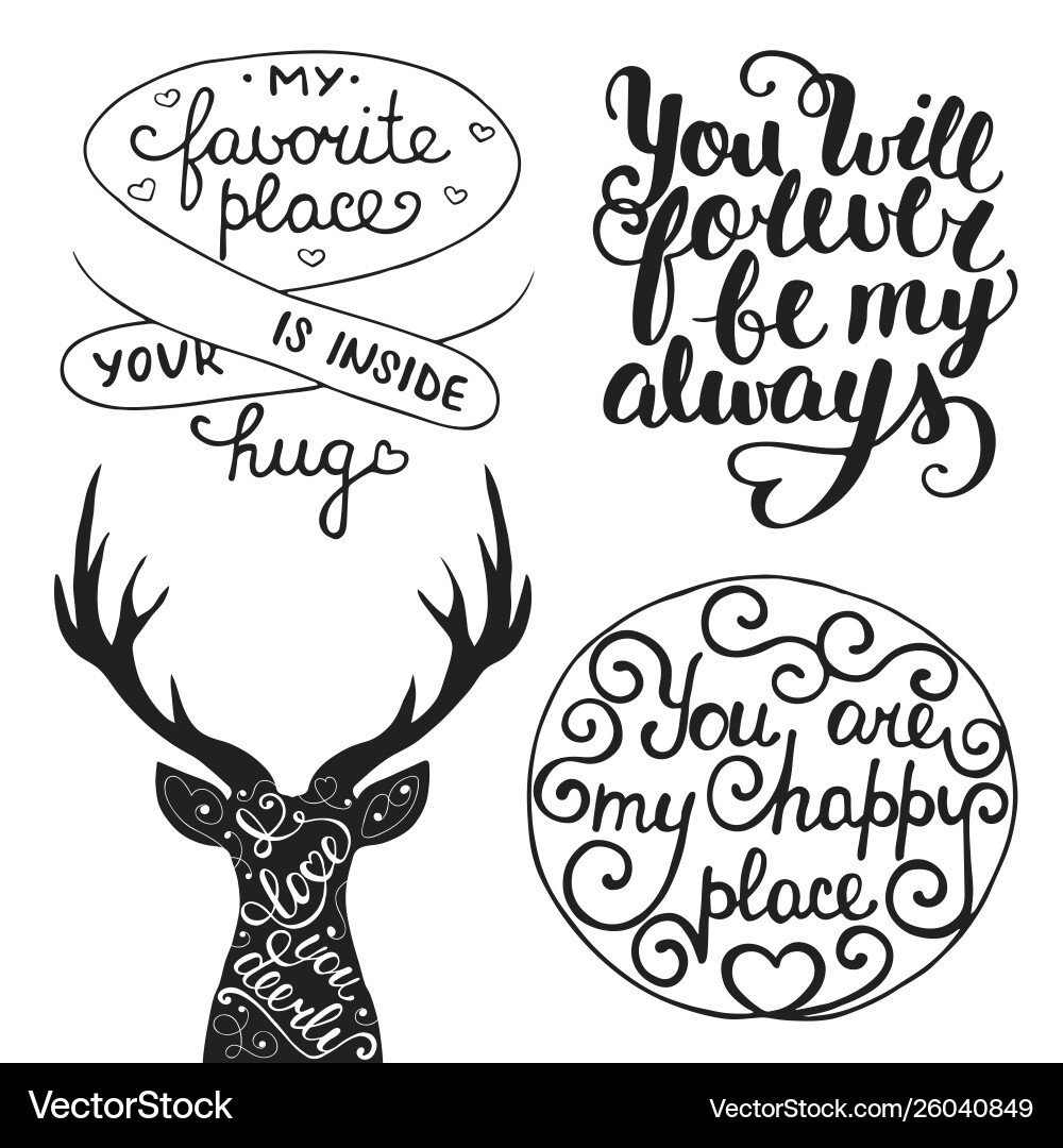 Set hand drawn unique typography design Royalty Free Vector