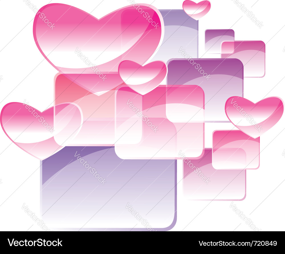 Square and heart Royalty Free Vector Image - VectorStock