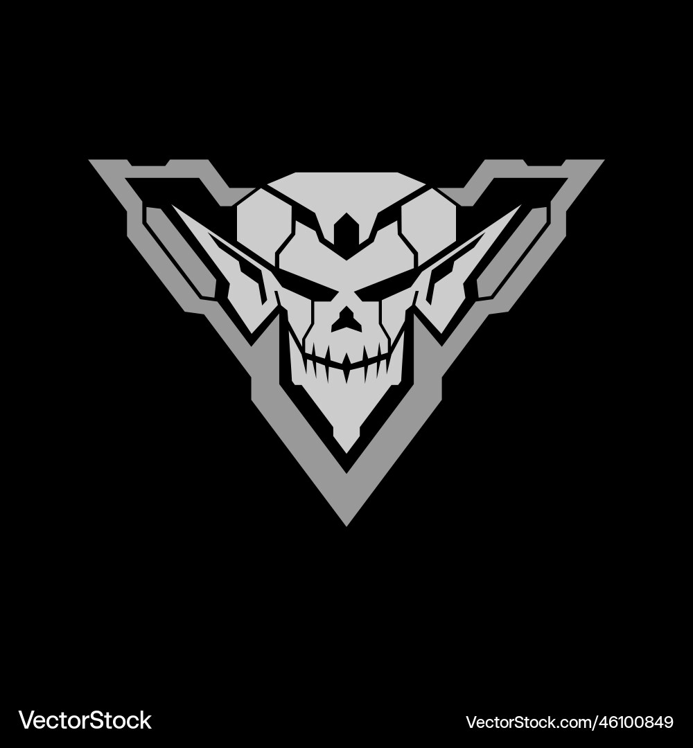 Tactical skull badge logo Royalty Free Vector Image