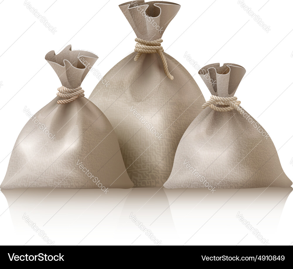 Three full sacks Royalty Free Vector Image - VectorStock