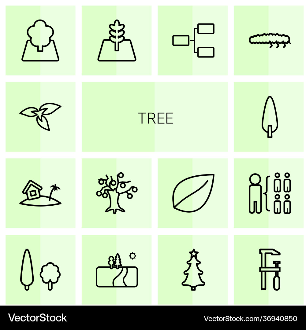 14 tree icons Royalty Free Vector Image - VectorStock