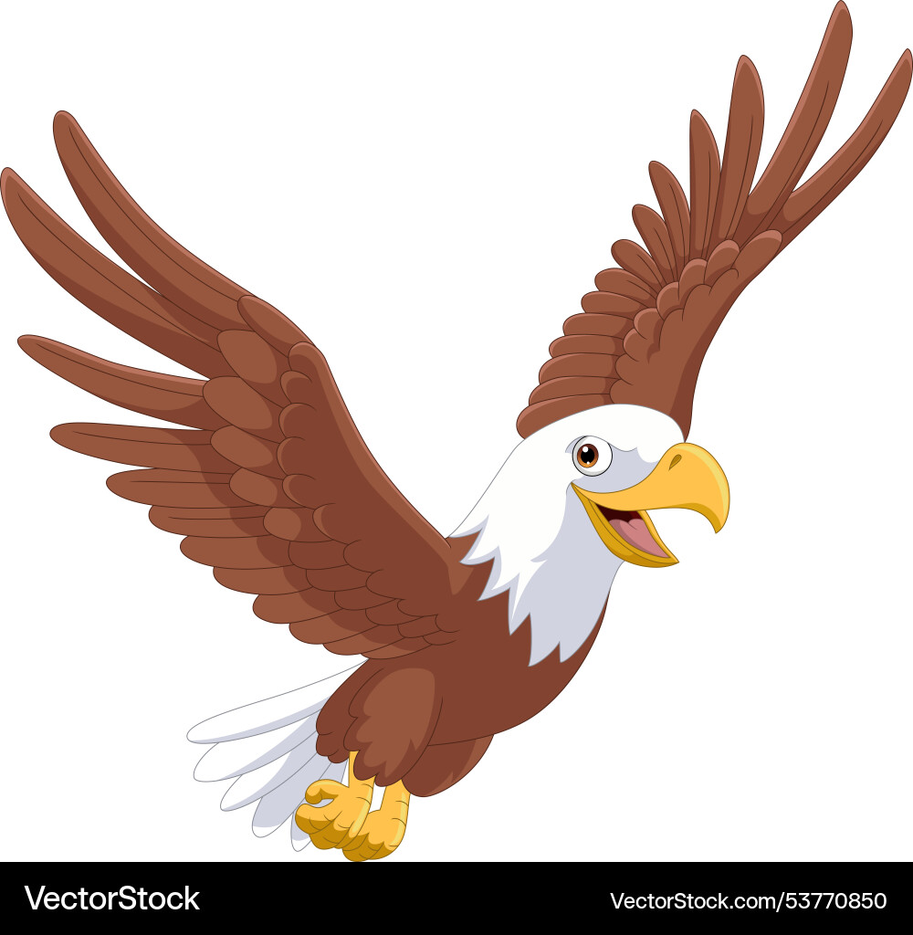 A cartoon eagle flying Royalty Free Vector Image